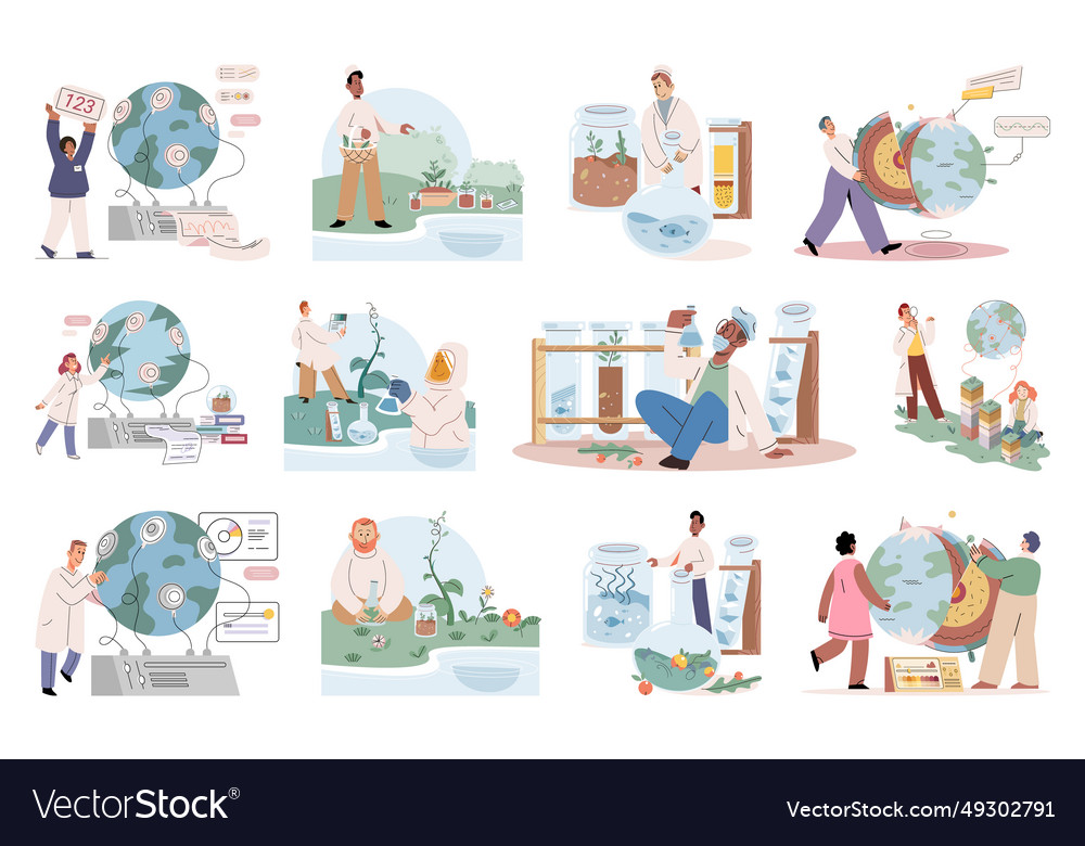 Scientific experiment analysis studies Royalty Free Vector