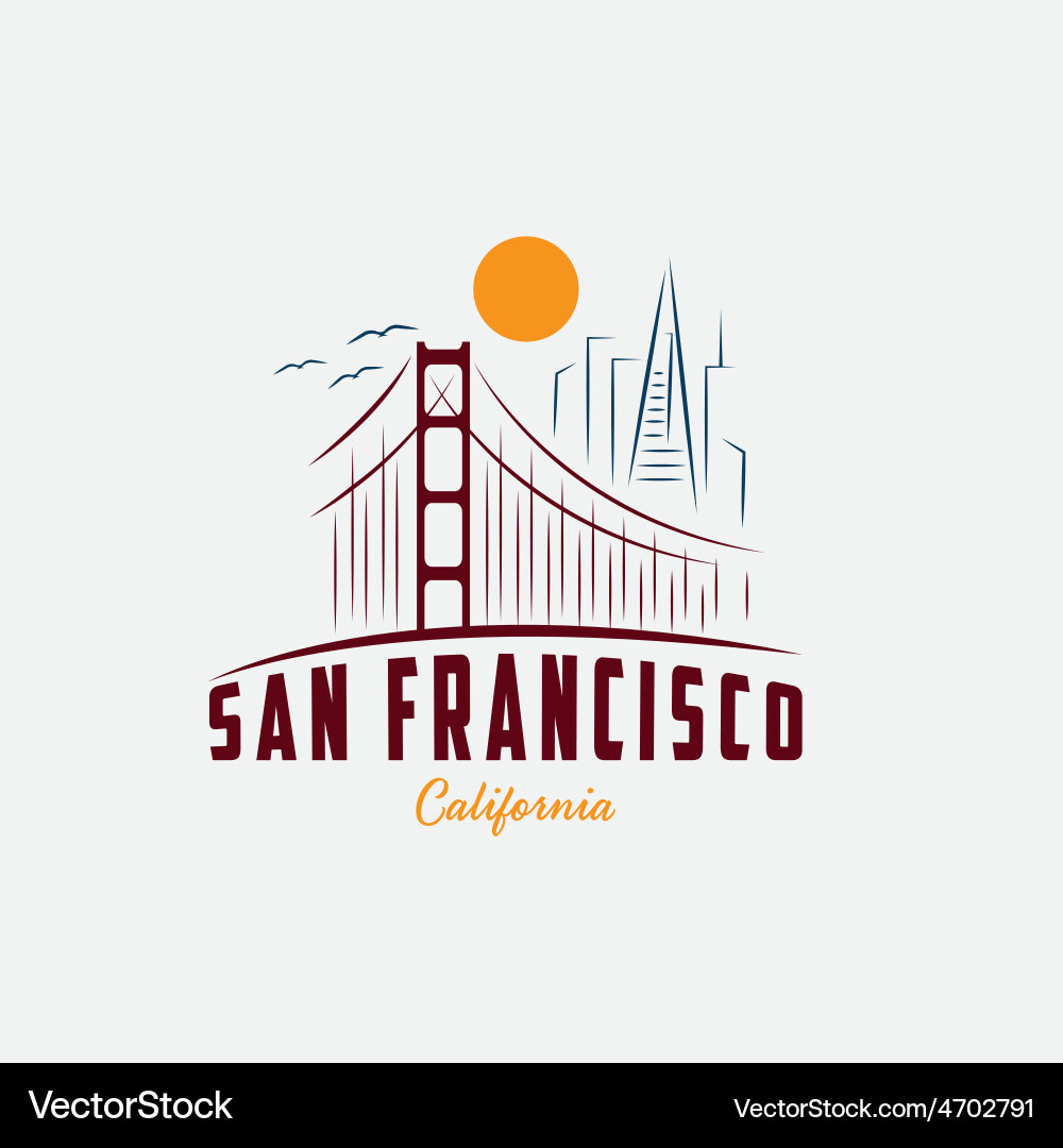 Skyline of san francisco design template Vector Image