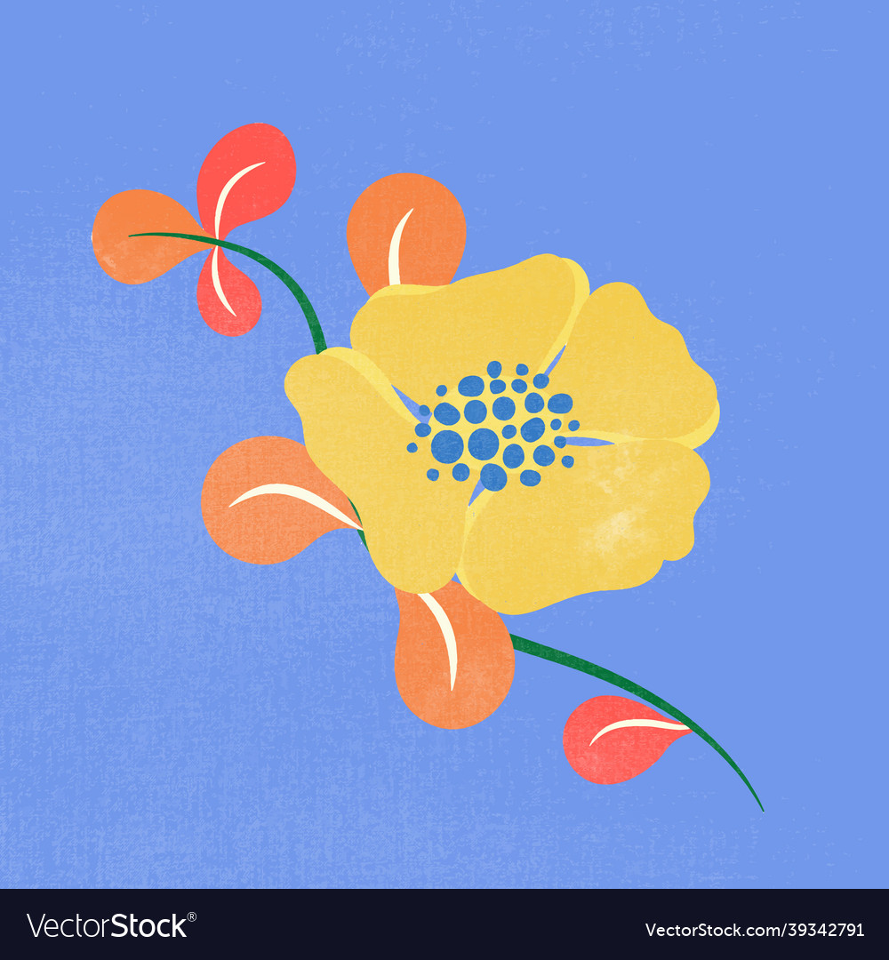 Yellow flower spring clipart Royalty Free Vector Image