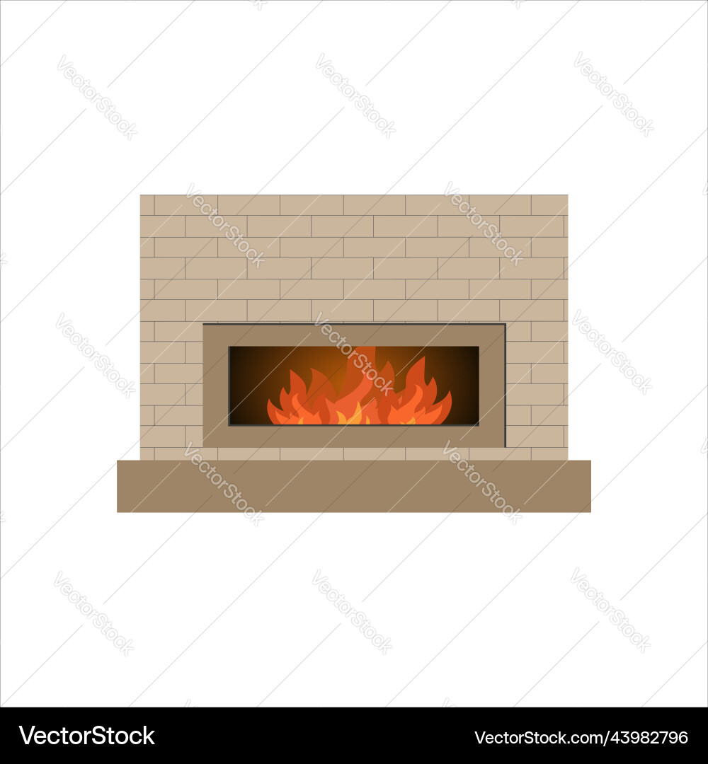 A modern fireplace made of the bricks Royalty Free Vector