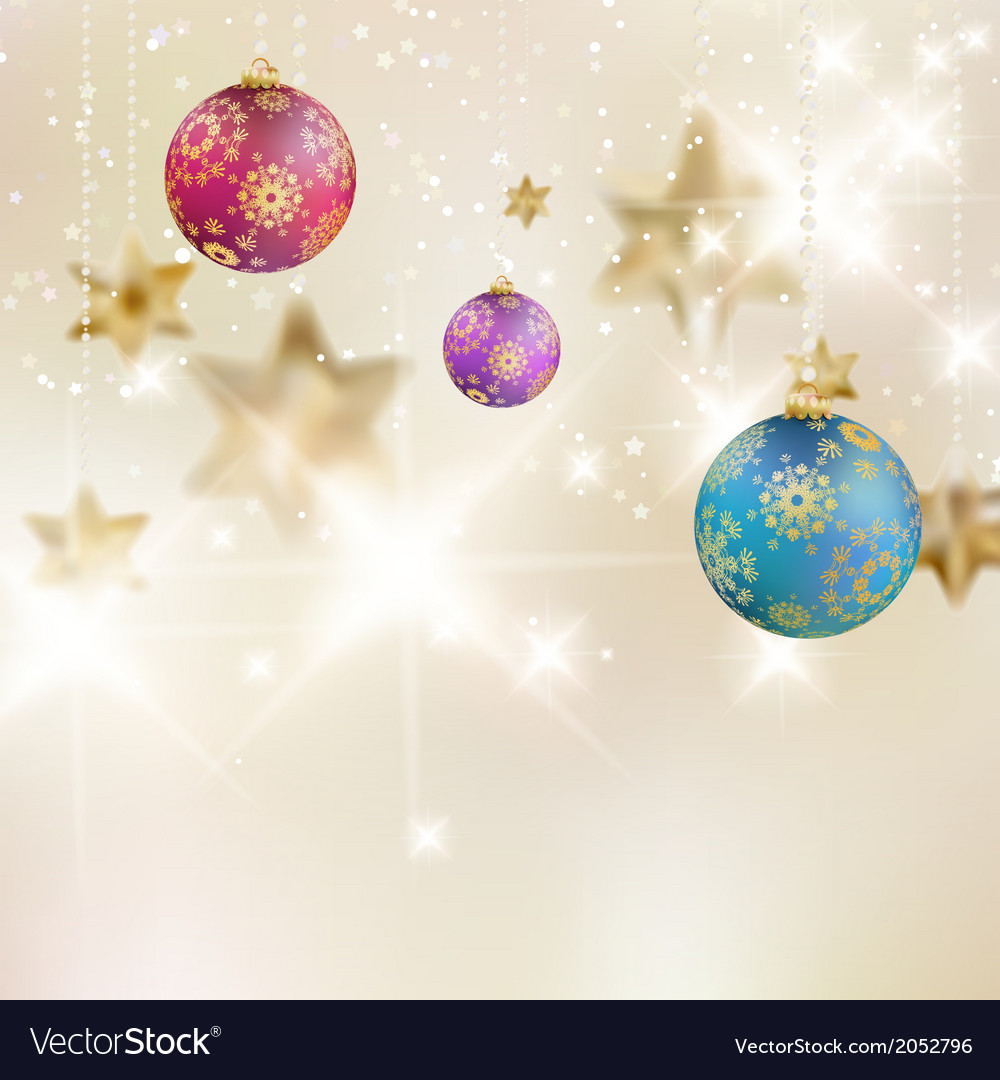 Christmas background with baubles Royalty Free Vector Image