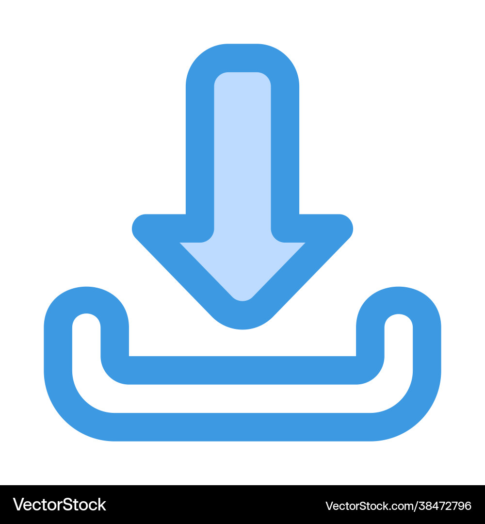 Download icon in blue style for any projects Vector Image