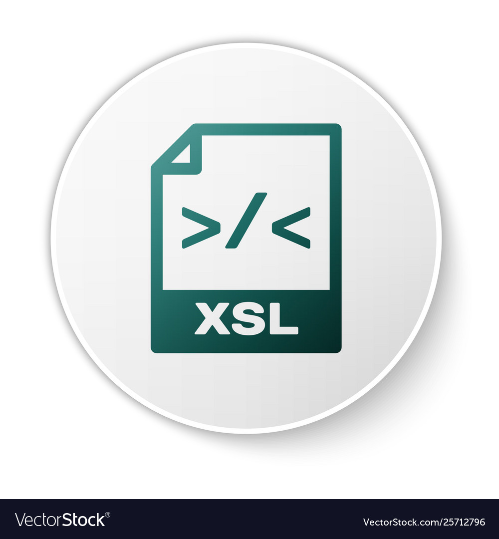 Green Xsl File Document Icon Download Button Vector Image