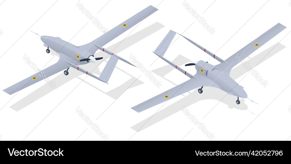 Isometric unmanned combat aerial vehicle medium Vector Image