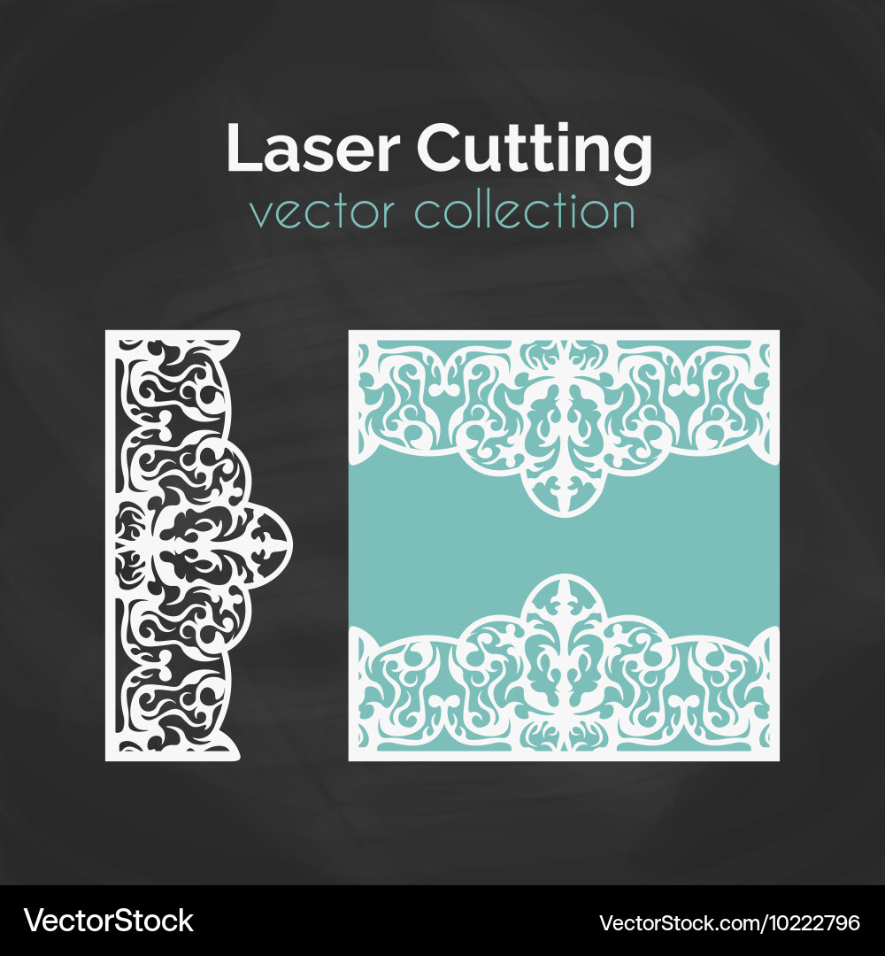 Laser Cut Card Template For Laser Cutting Cutout Vector Image