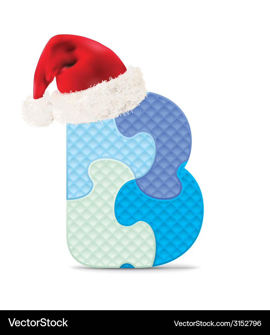 Letter B written with alphabet puzzle Royalty Free Vector