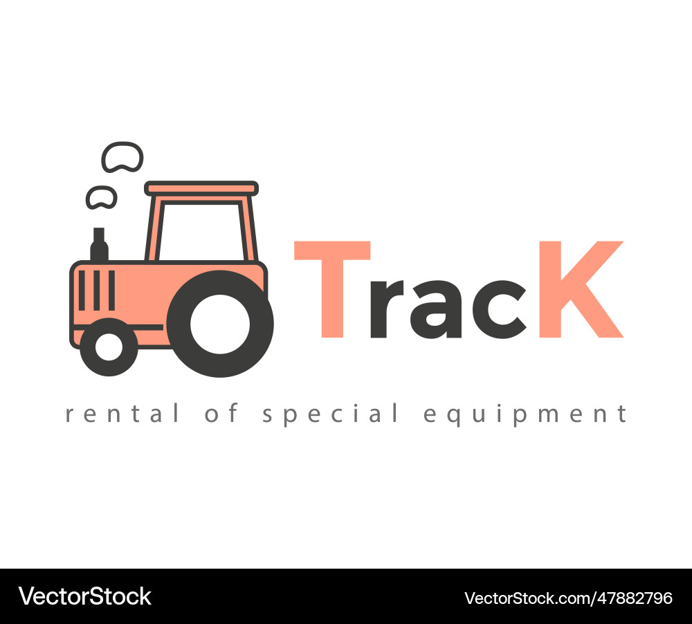 Logo for renting special equipment Royalty Free Vector Image