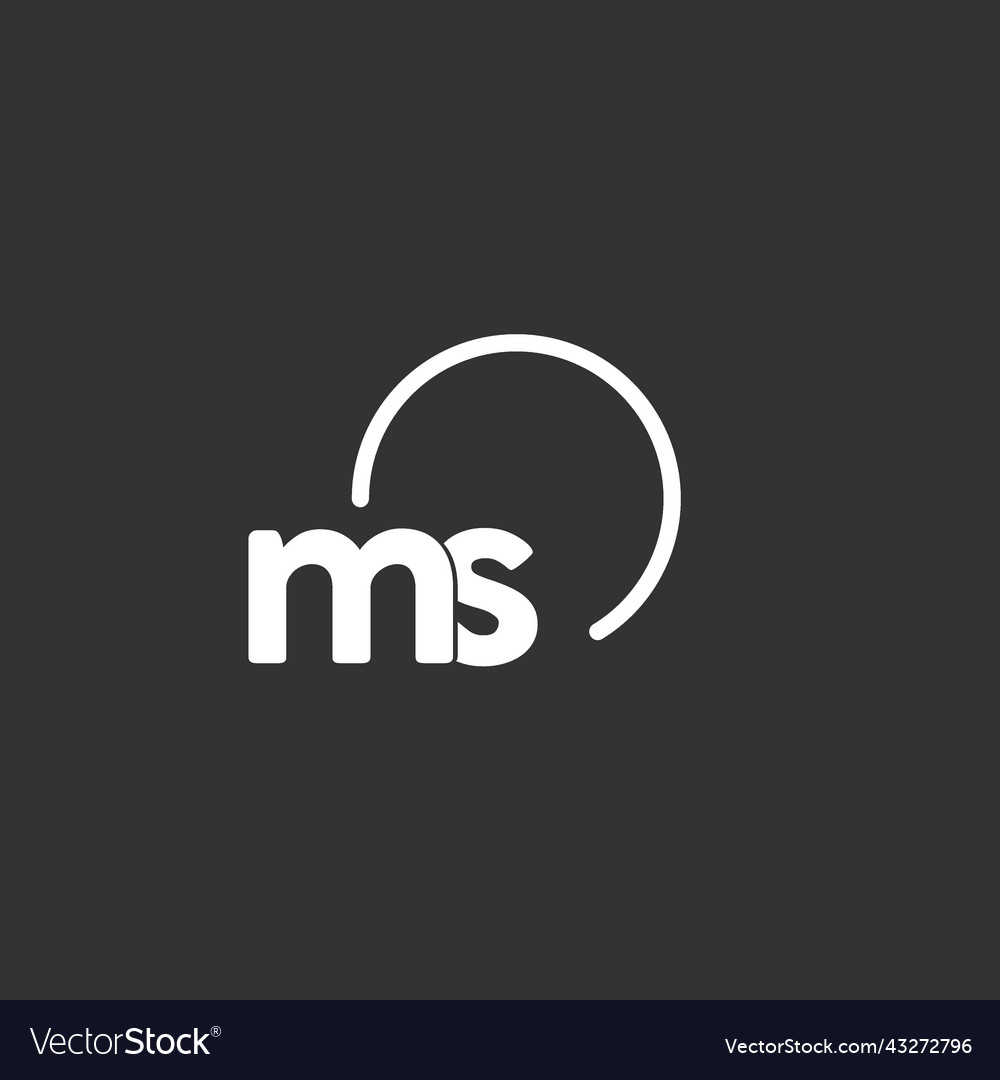 Ms initial logo with rounded circle Royalty Free Vector