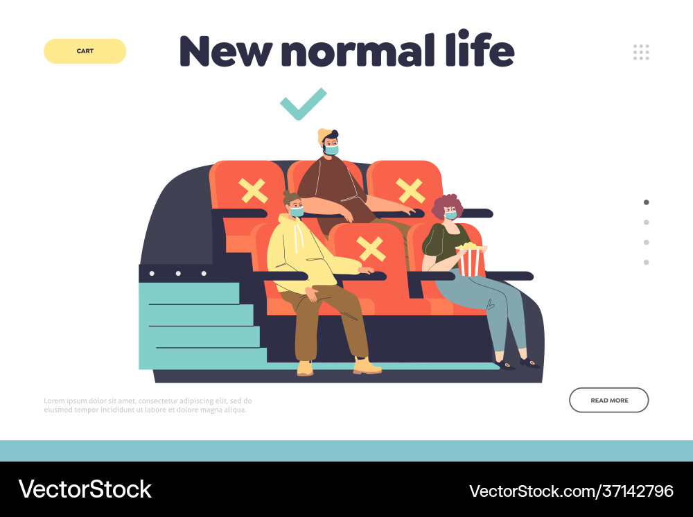 New normal life concept landing page Royalty Free Vector