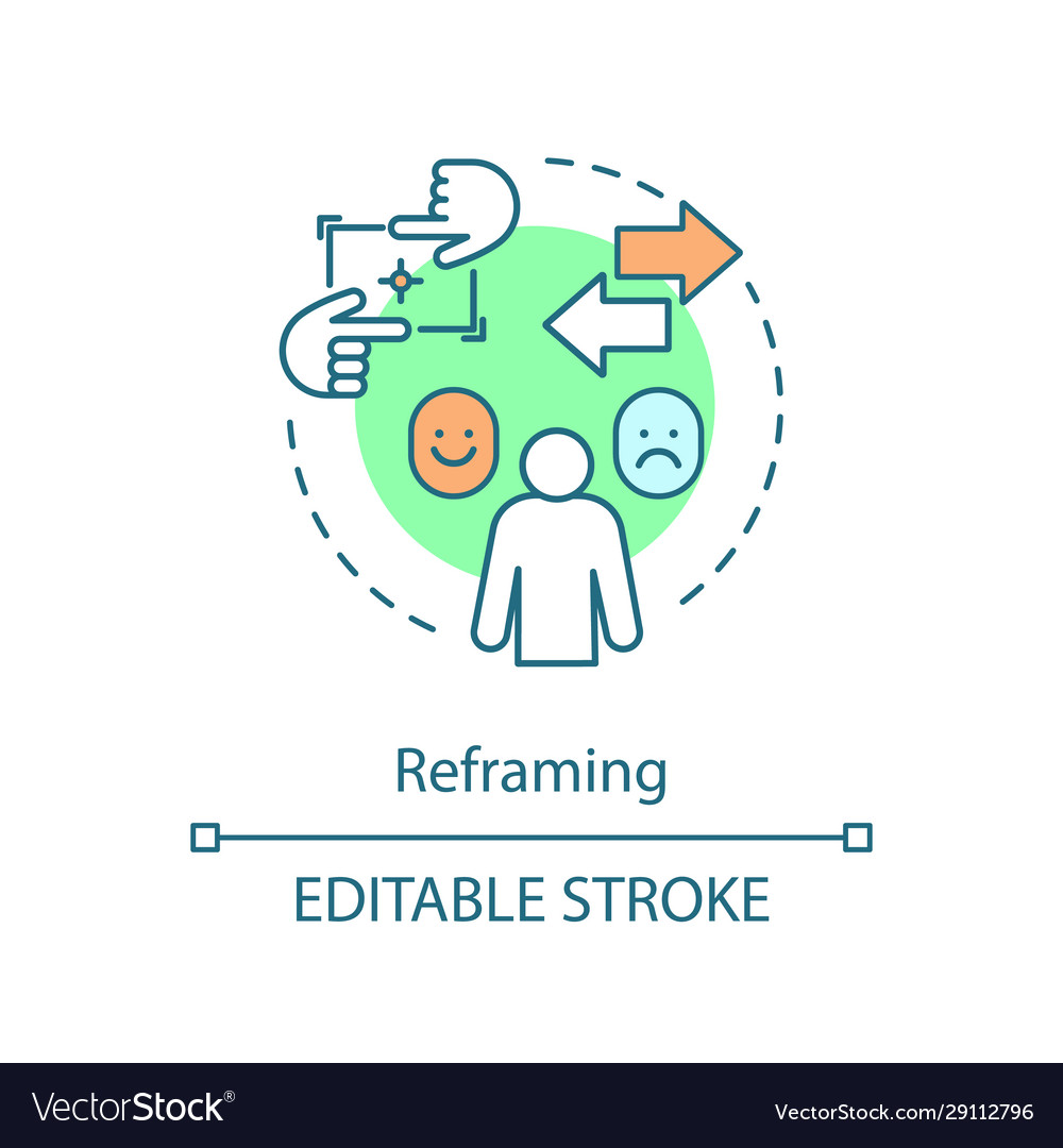 Reframing concept icon mental health cognitive Vector Image