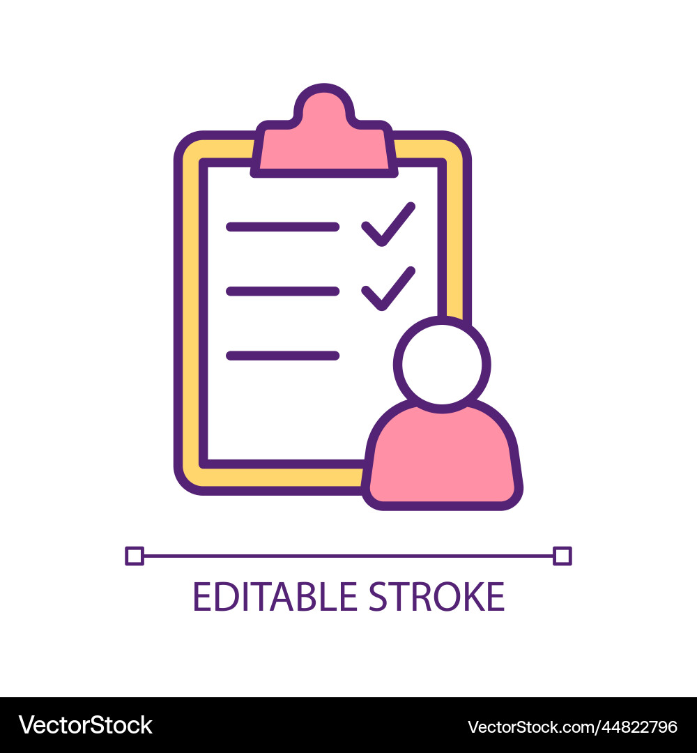 Reservation waitlist rgb color icon Royalty Free Vector