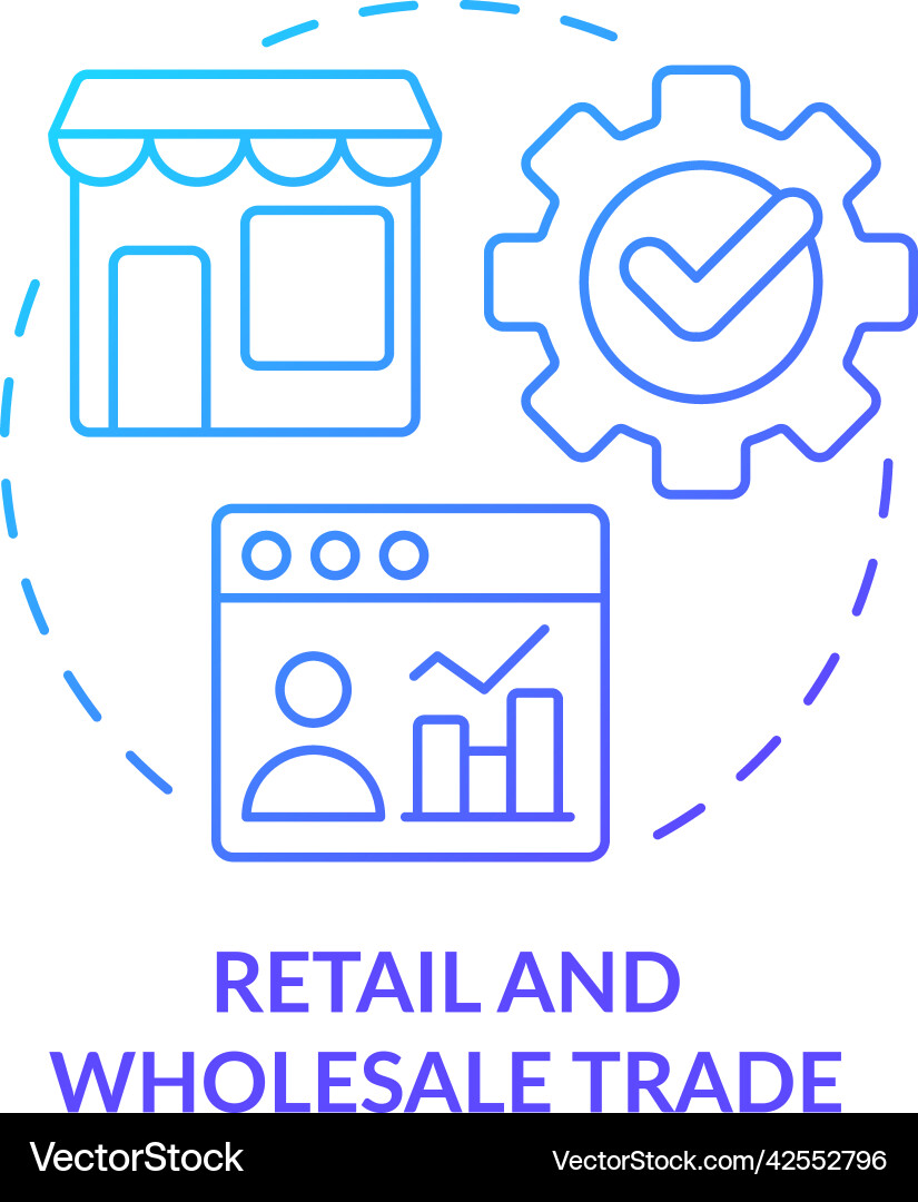 Retail and wholesale trade blue gradient concept Vector Image