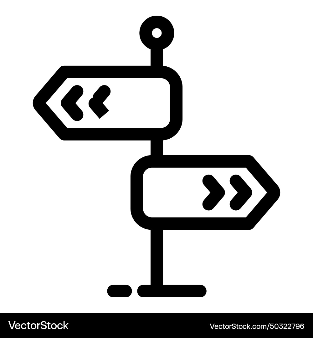 Road sign flat icon isolated on white background Vector Image