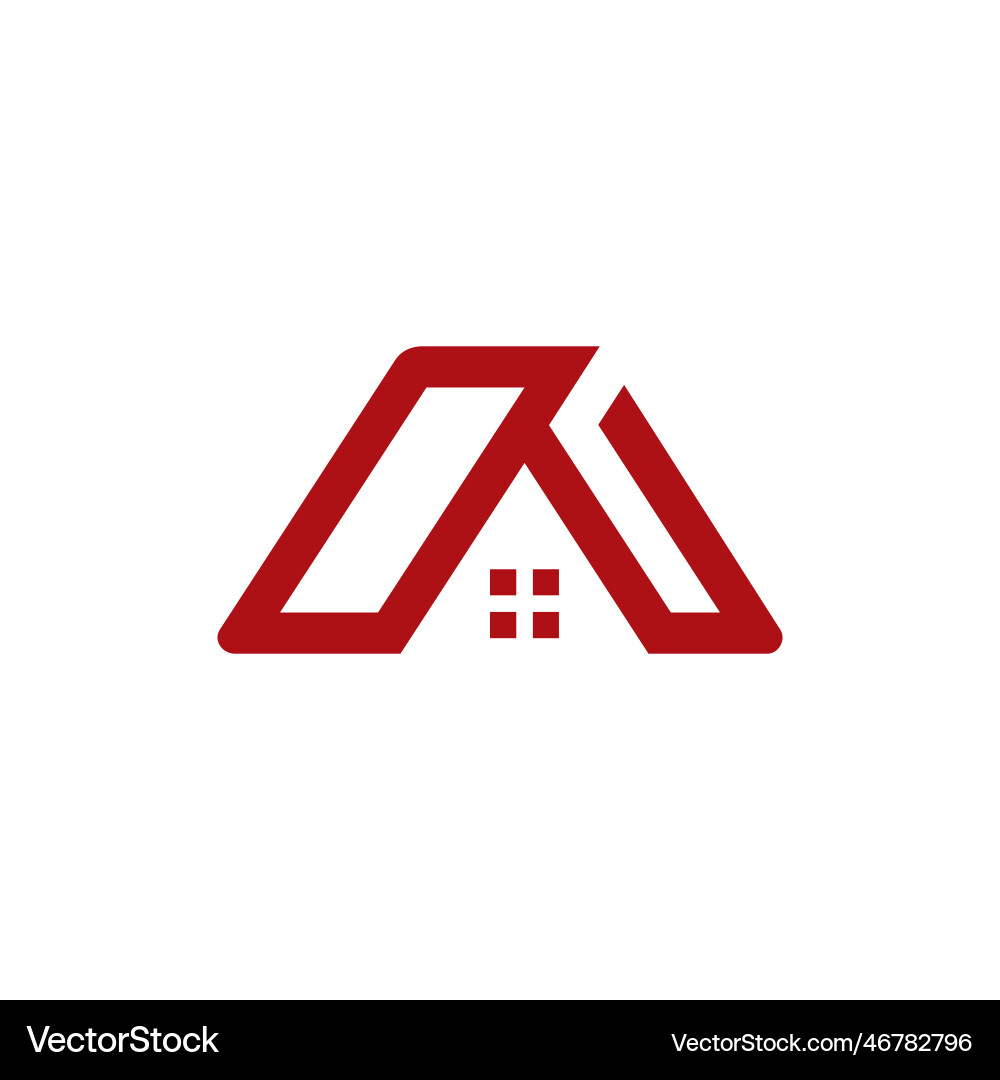 Roof line art logo design Royalty Free Vector Image