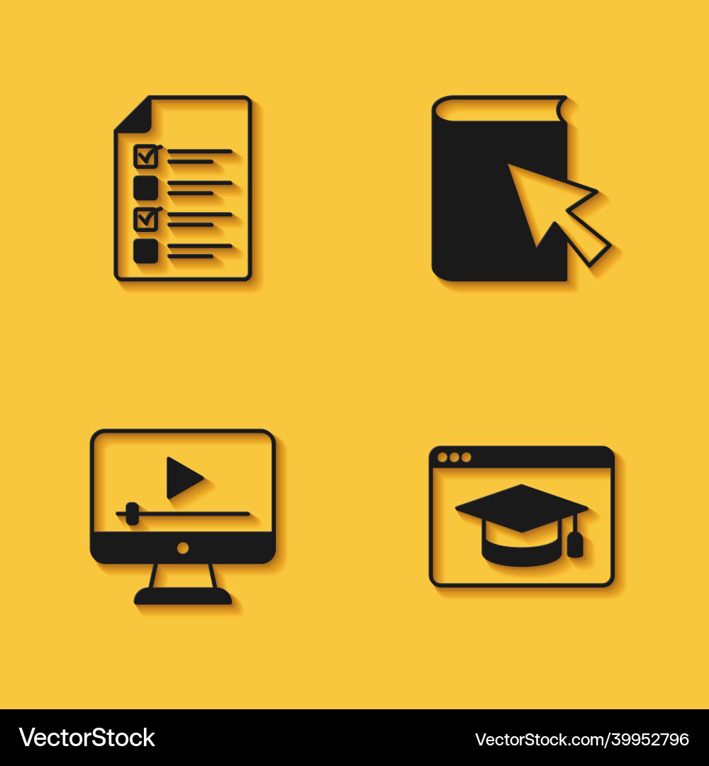 Set online quiz test survey education play Vector Image