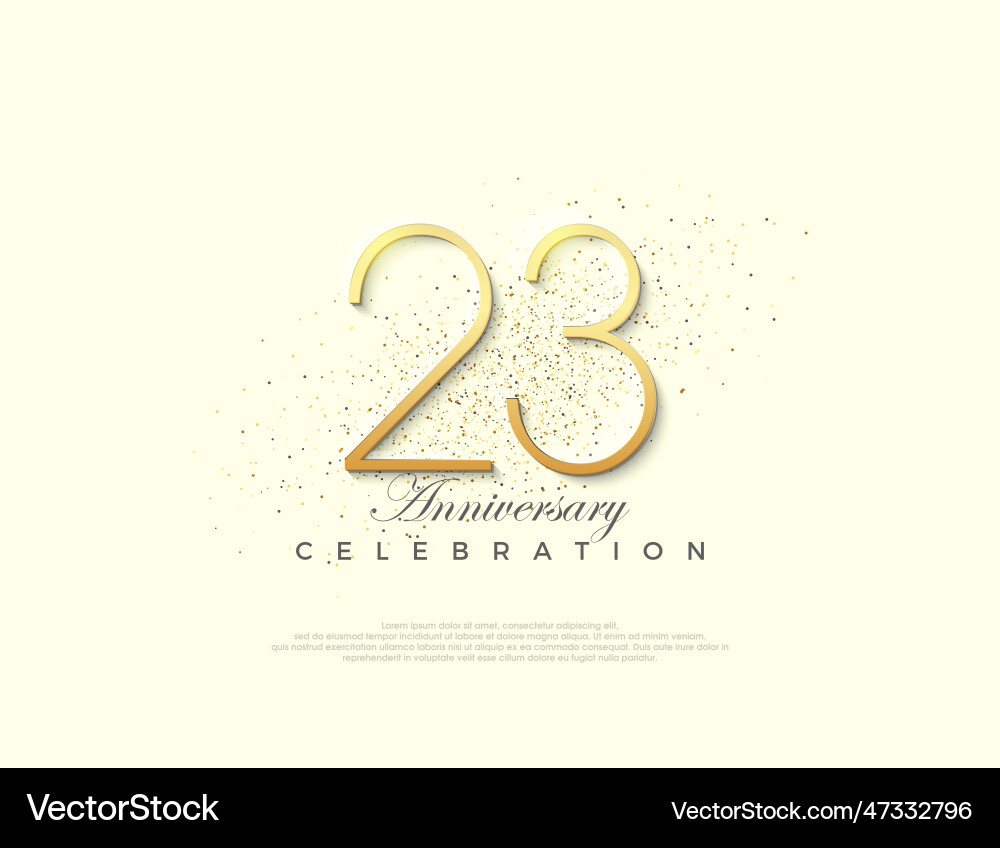 Simple number 23rd anniversary premium Royalty Free Vector