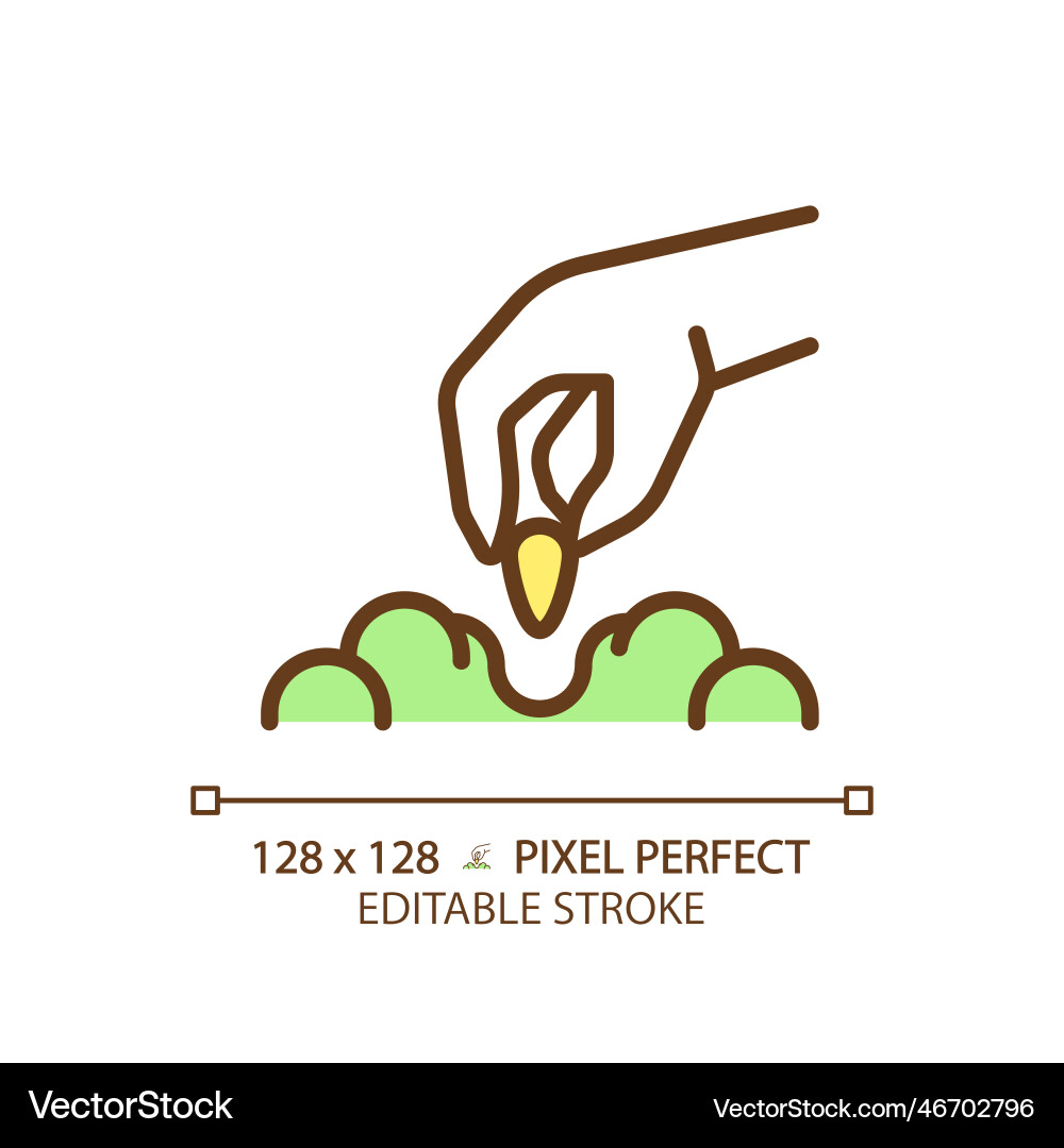 Sowing green rgb color icon Royalty Free Vector Image