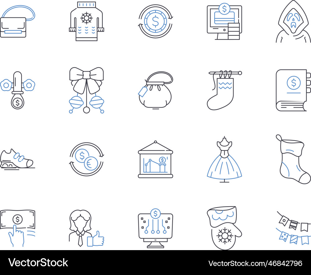 Style crafting line icons collection couture Vector Image