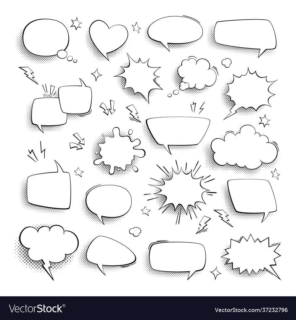 Thought bubble comic cartoon empty talk Royalty Free Vector