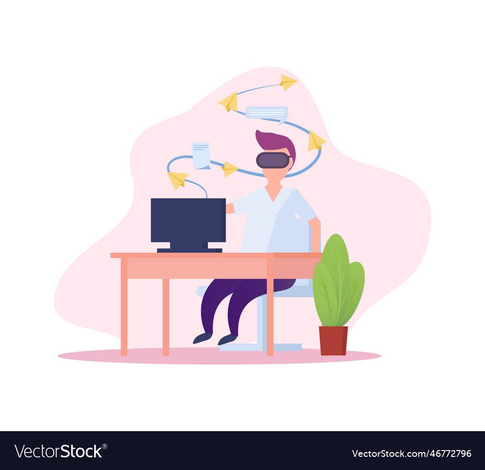Virtual reality flat Royalty Free Vector Image Virtual reality flat Royalty Free Vector Image