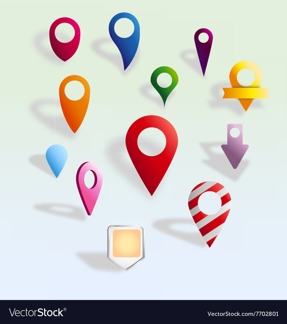 12 colorful map pointers Royalty Free Vector Image