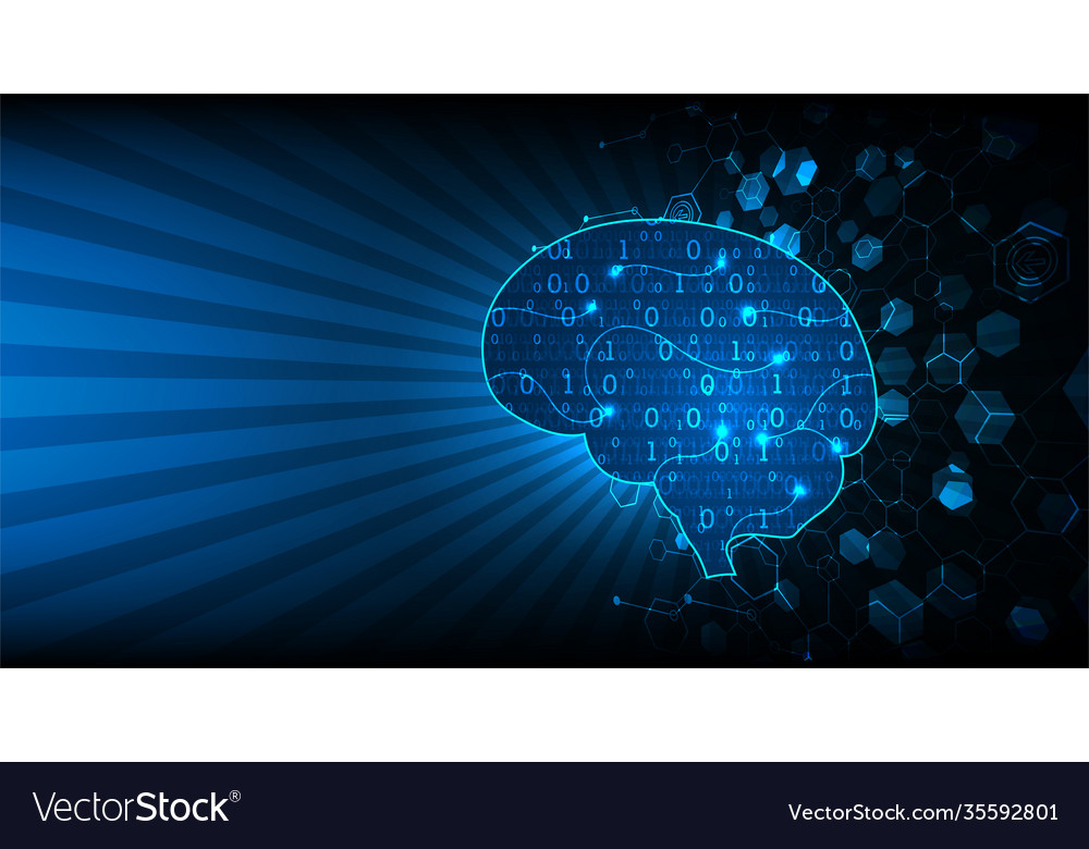 Abstract digital braintechnology concept Vector Image