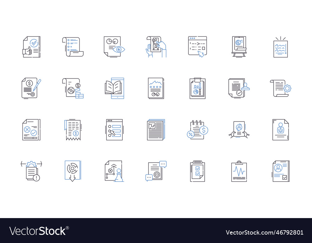 Archives line icons collection preservation Vector Image