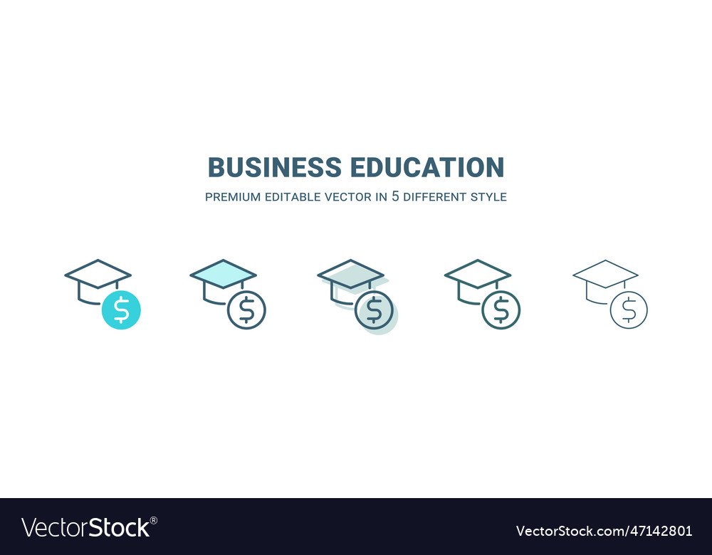 Business education icon in 5 different style Vector Image