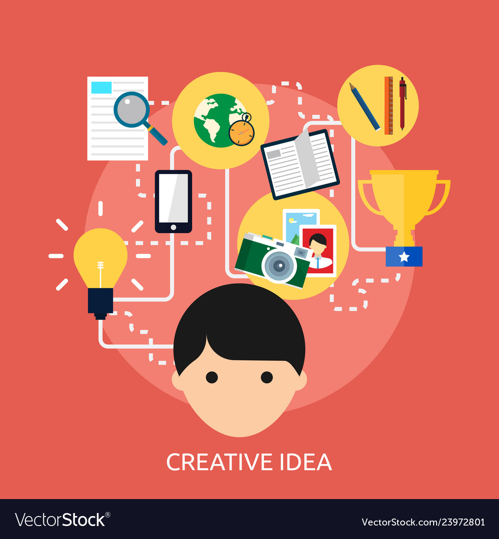 Creative idea conceptual design Royalty Free Vector Image