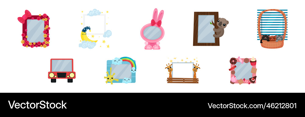 Cute photo frames and border for picture Vector Image