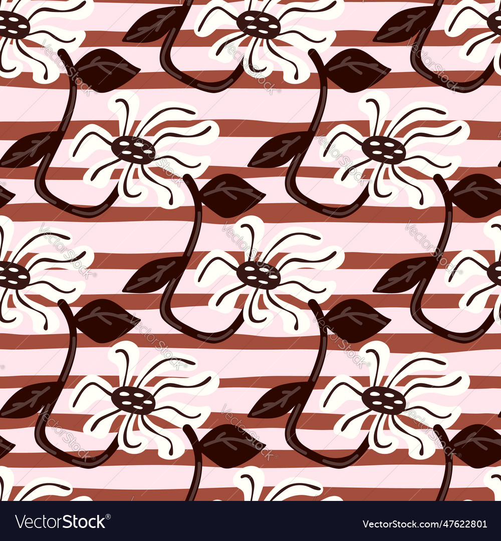 Decorative retro abstract flower seamless pattern Vector Image