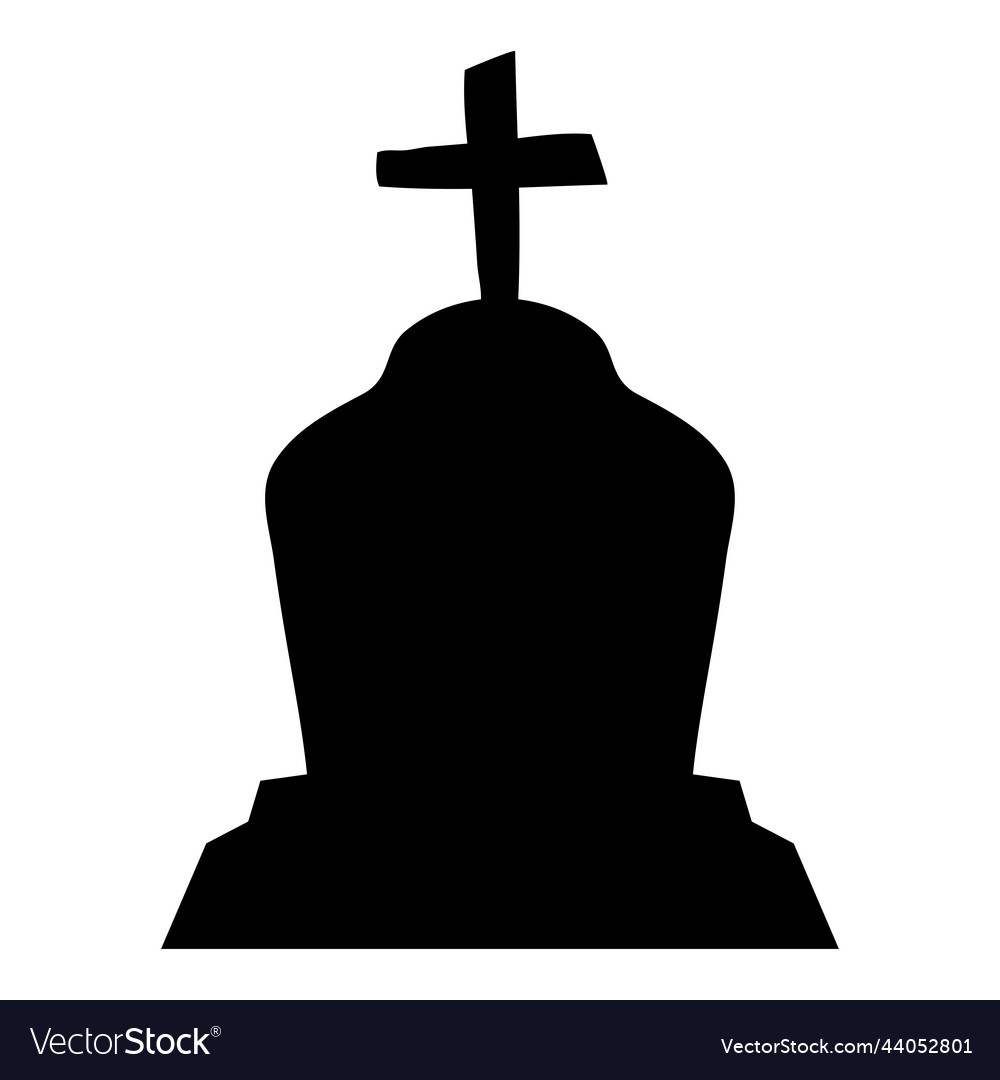 Halloween cemetery grave with cross Royalty Free Vector