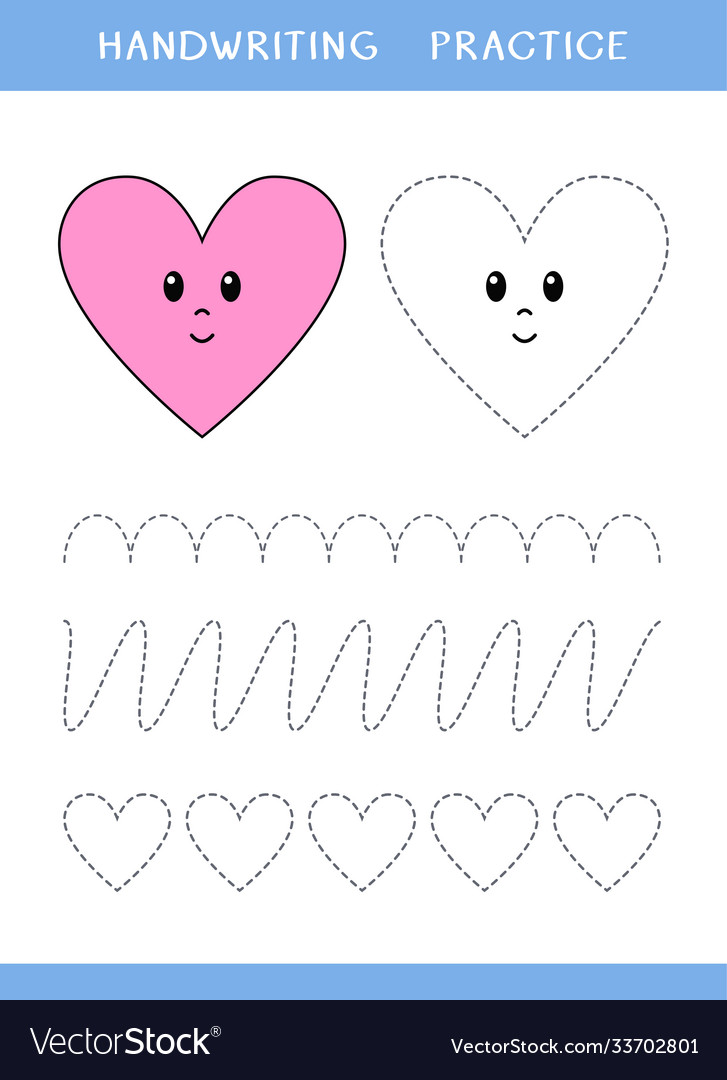 Handwriting practice sheet Royalty Free Vector Image