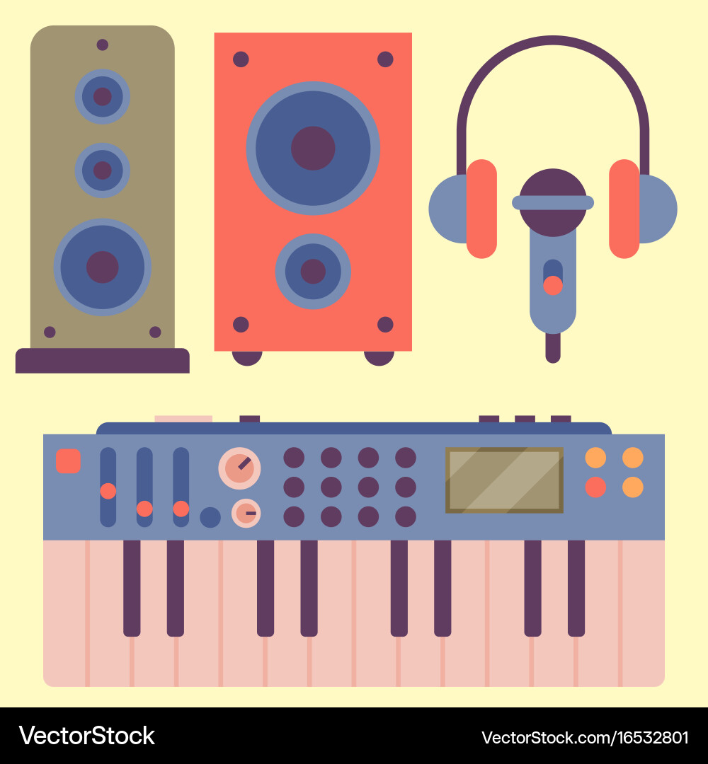 Hip hop accessory musician instruments breakdance Vector Image