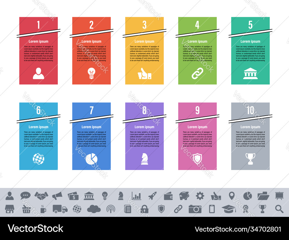 Infographic design business concept with 10 steps Vector Image