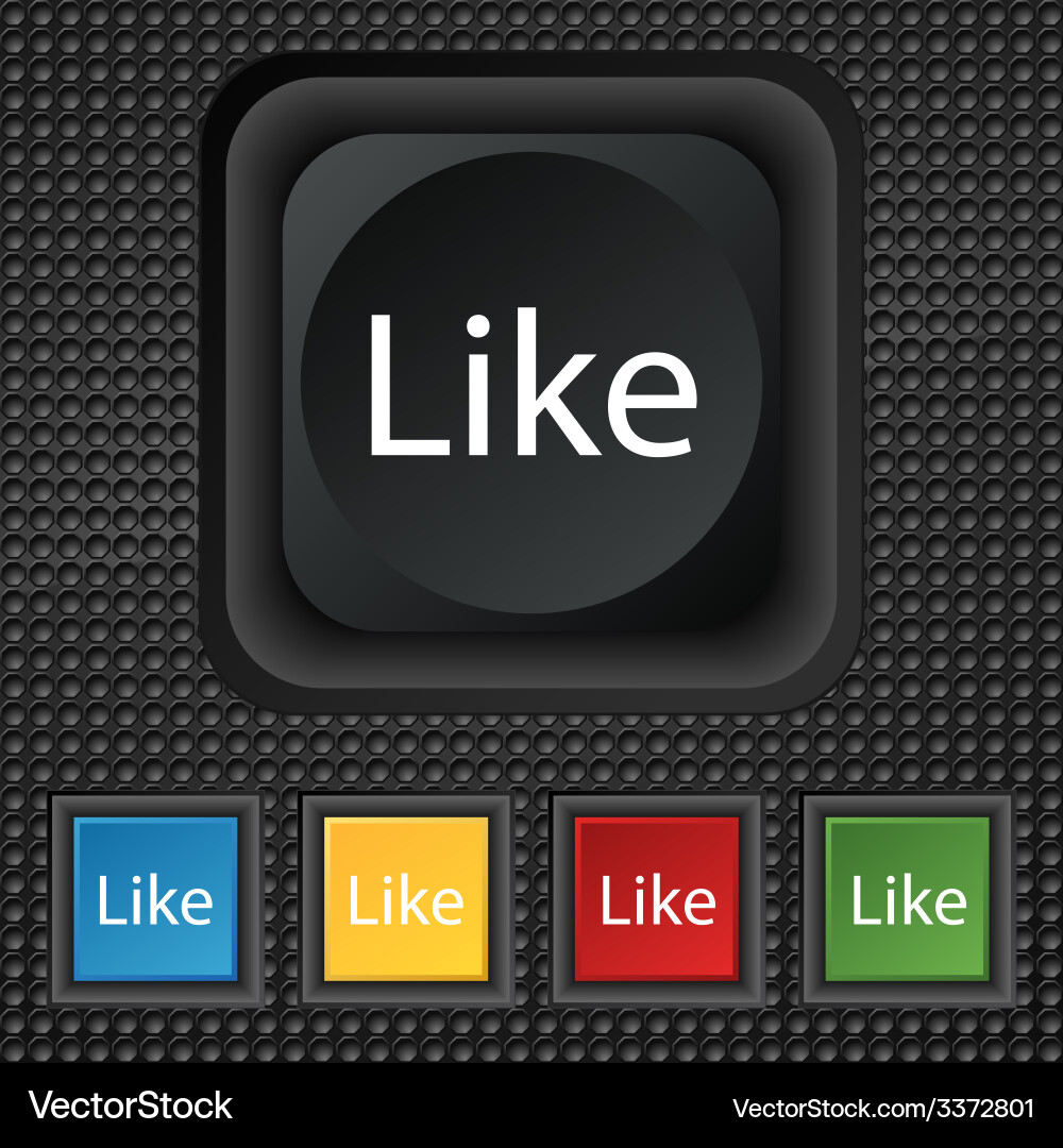 Like sign icon set of colored buttons Royalty Free Vector