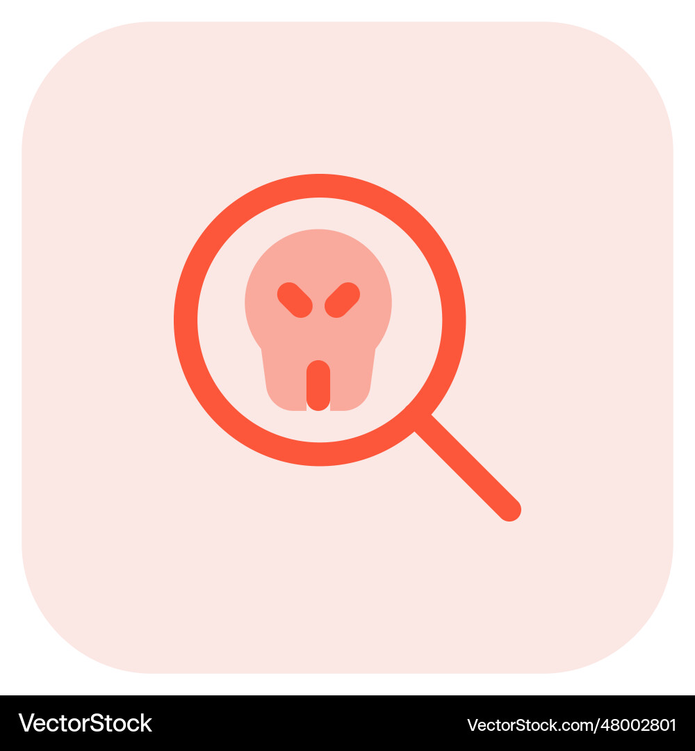 Magnifying glass used to find computer virus Vector Image