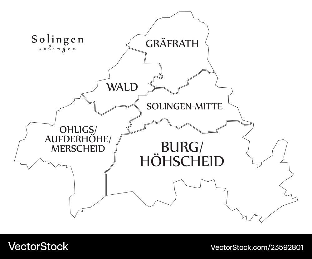 Modern city map - solingen city germany Royalty Free Vector