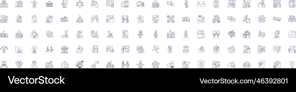 Public relations line icons signs set design Vector Image