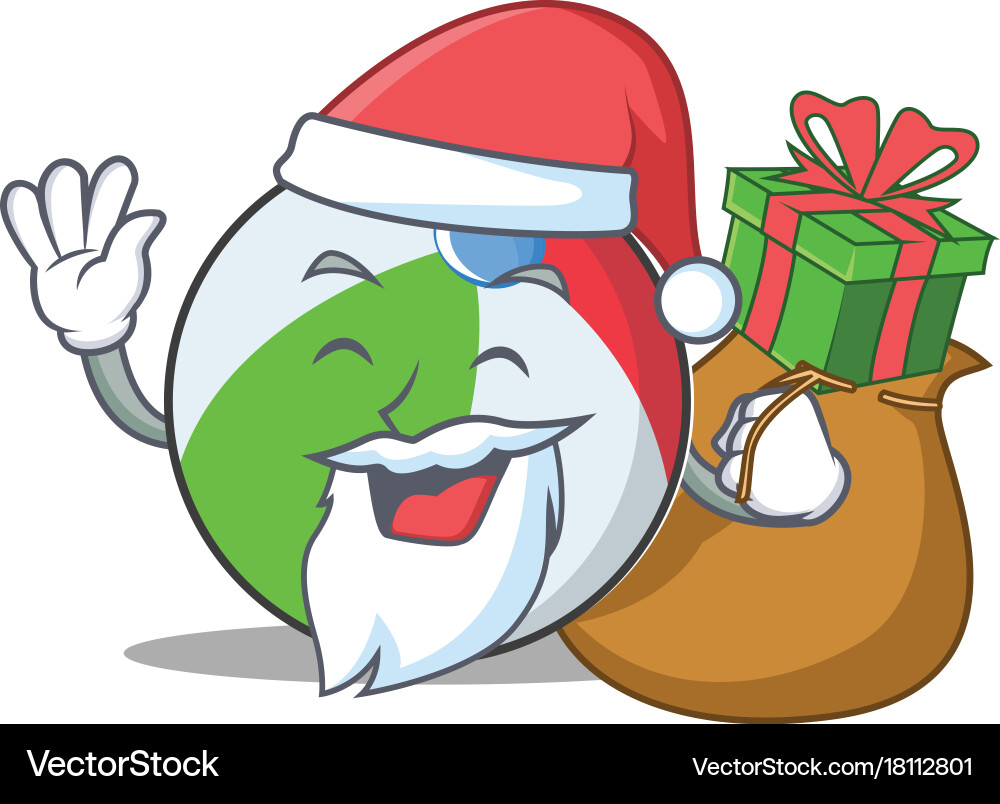Santa ball character cartoon style Royalty Free Vector Image