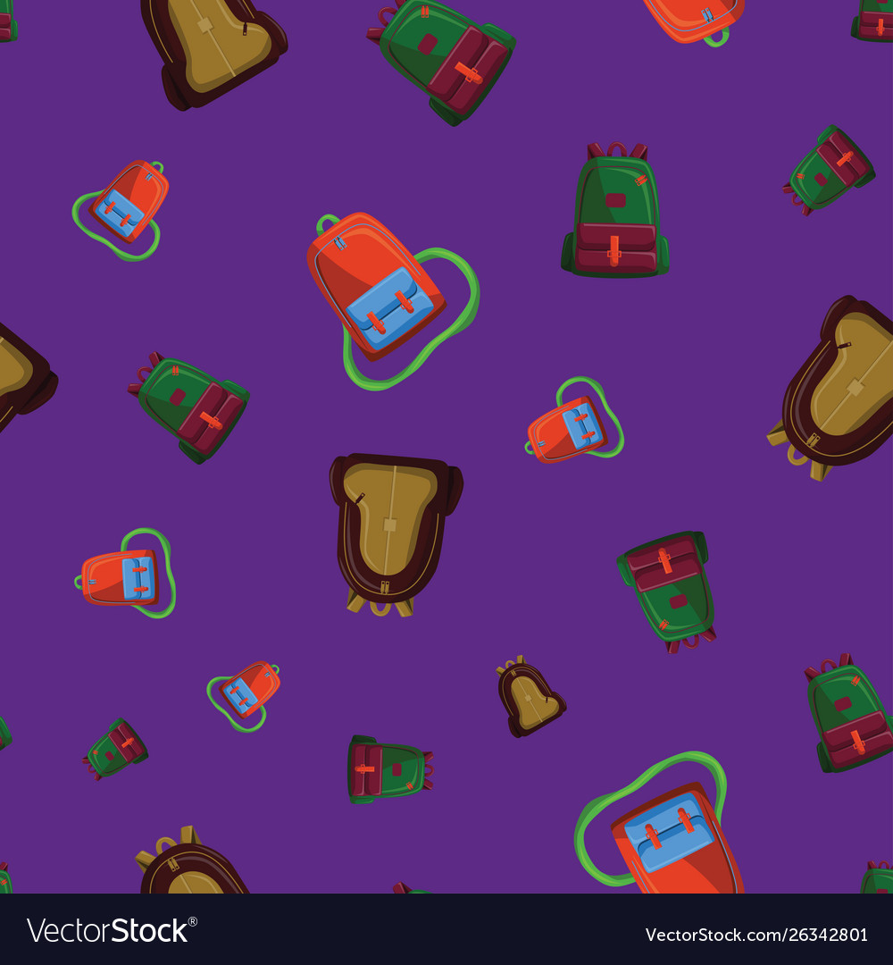 Seamless pattern with colorful school bag Vector Image Seamless pattern with colorful school bag Vector Image