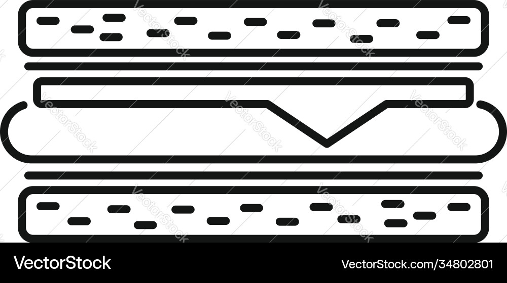 Snack sandwich bar icon outline style Royalty Free Vector