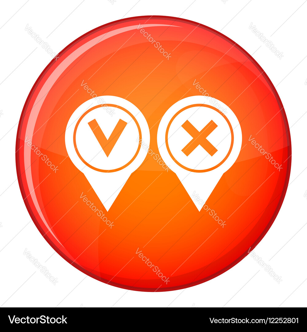 Tick affirmative and negative icon flat style Vector Image