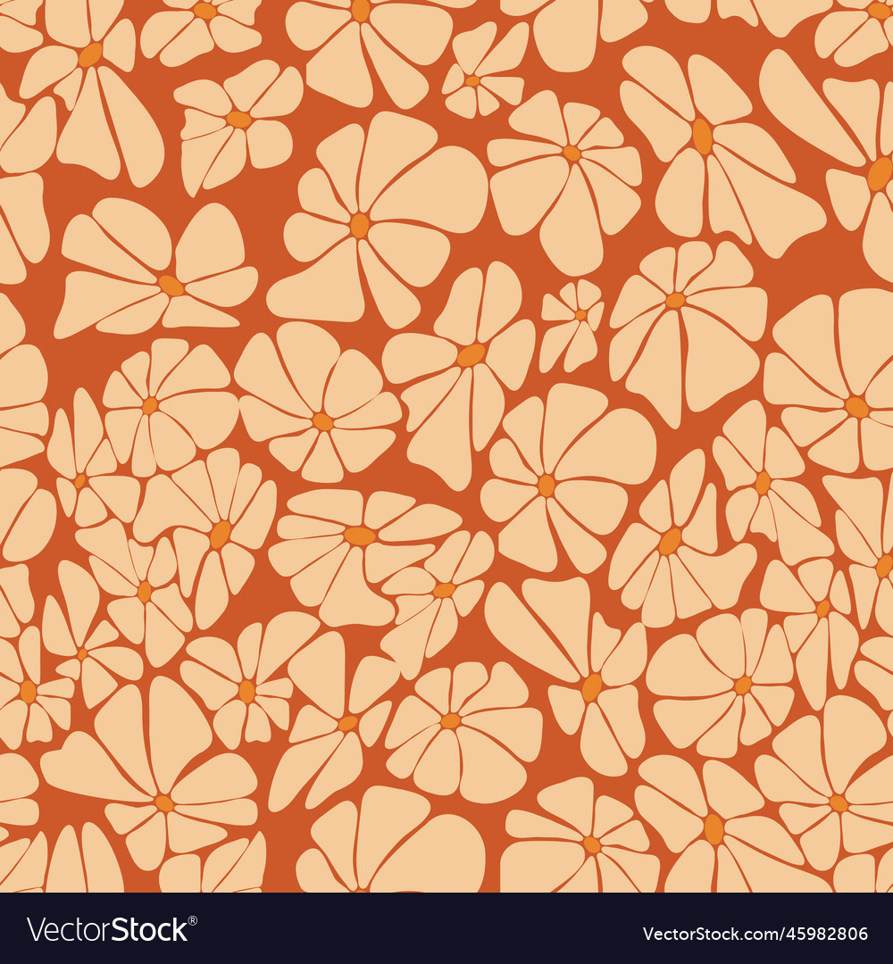 Abstract retro floral seamless pattern groovy Vector Image