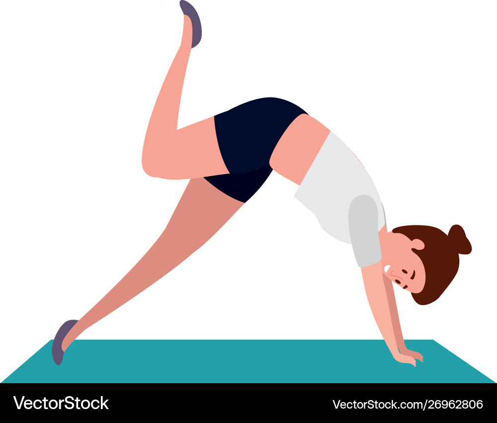 Beauty woman practicing pilates position Vector Image