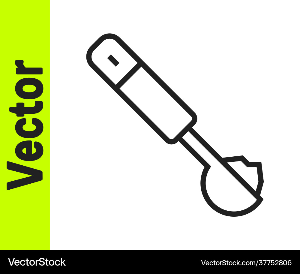 Black line measuring spoon icon isolated on white Vector Image