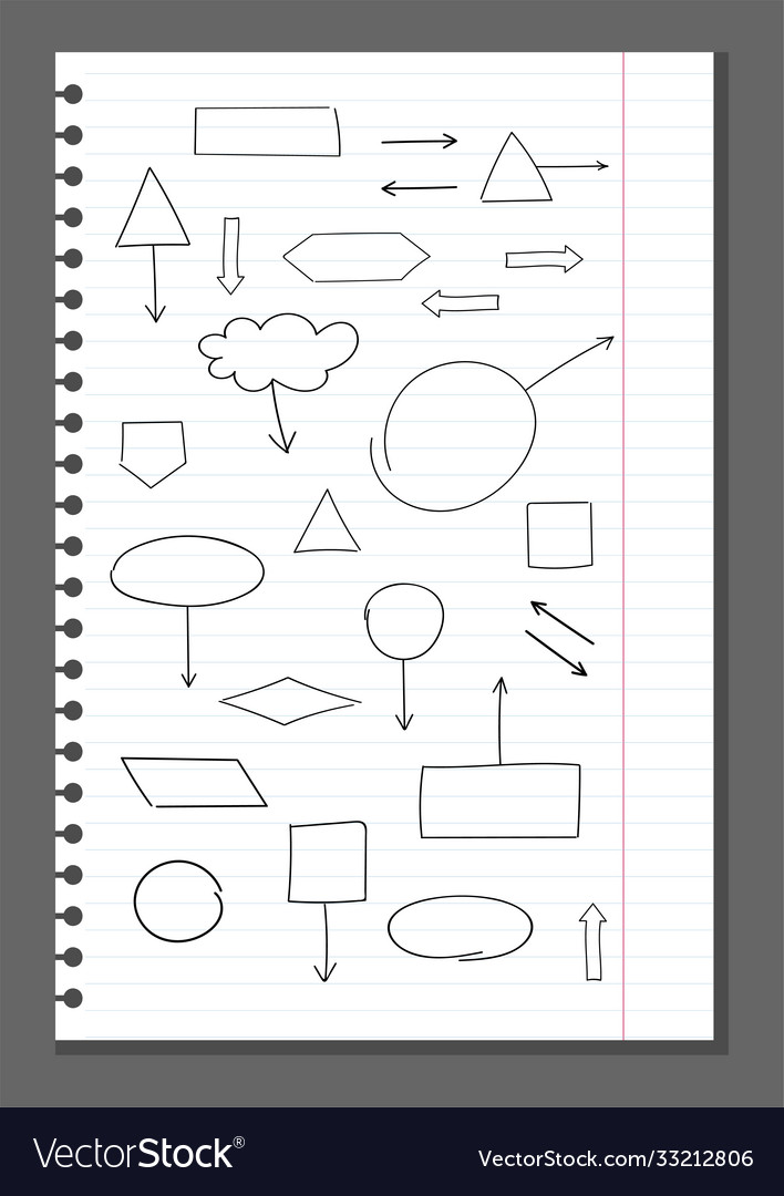 Block diagram flowchart set Royalty Free Vector Image