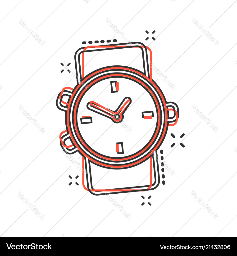 Cartoon watch icon in comic style clock sign Vector Image