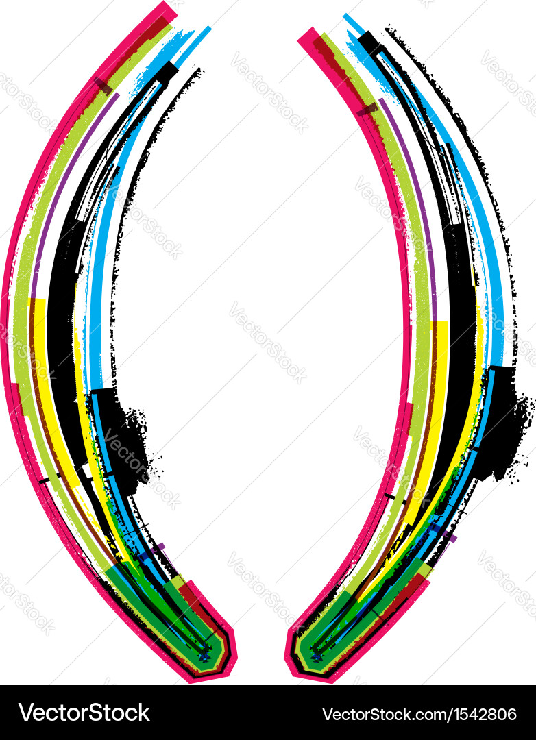 Colorful grunge parenthesis symbol Royalty Free Vector Image