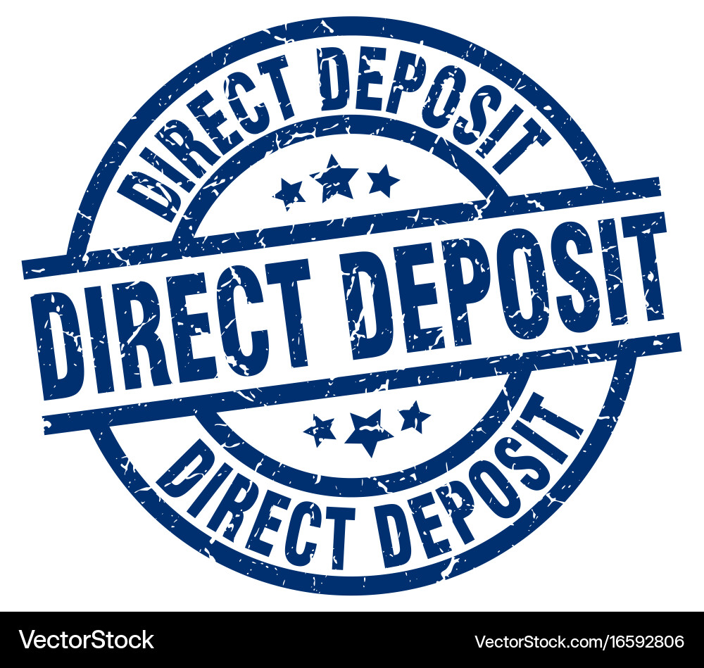 Direct deposit blue round grunge stamp Royalty Free Vector